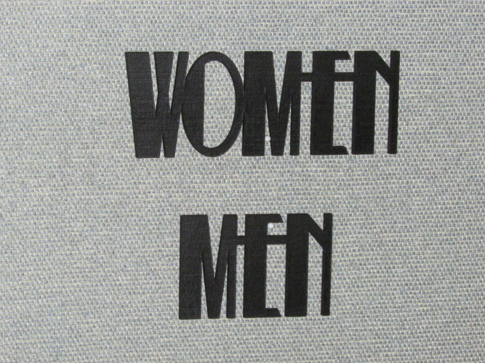 Men and Women Wall Word Sign Set Art Deco Letter Style Black Bathroom ...