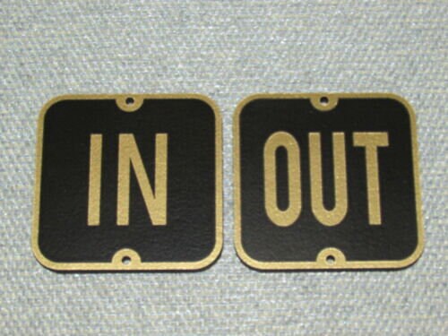IN and OUT 3" Custom Wooden Door Signs Gold and Black - Etsy