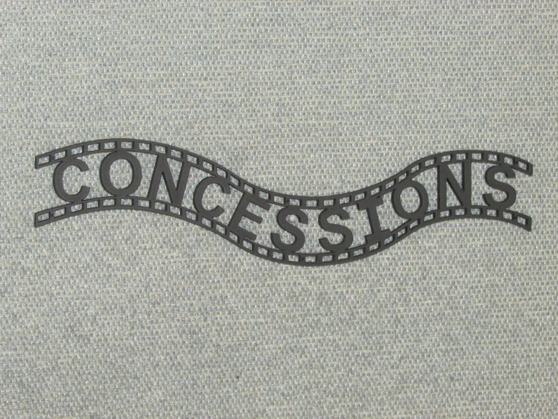 CONCESSIONS Curved Style Film Strip Wood Wall Hanging Sign Art | Etsy