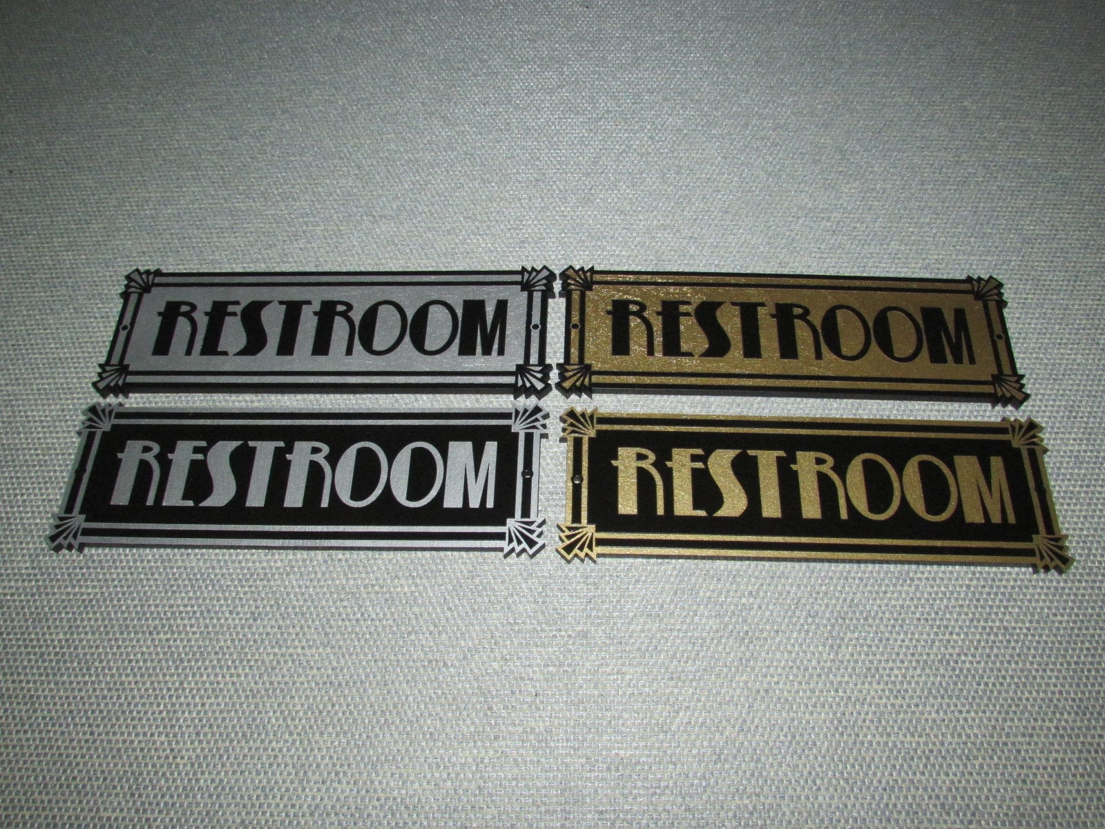 Restroom Sign Deco Style Choice of Colors Bathroom Signs - Etsy Canada
