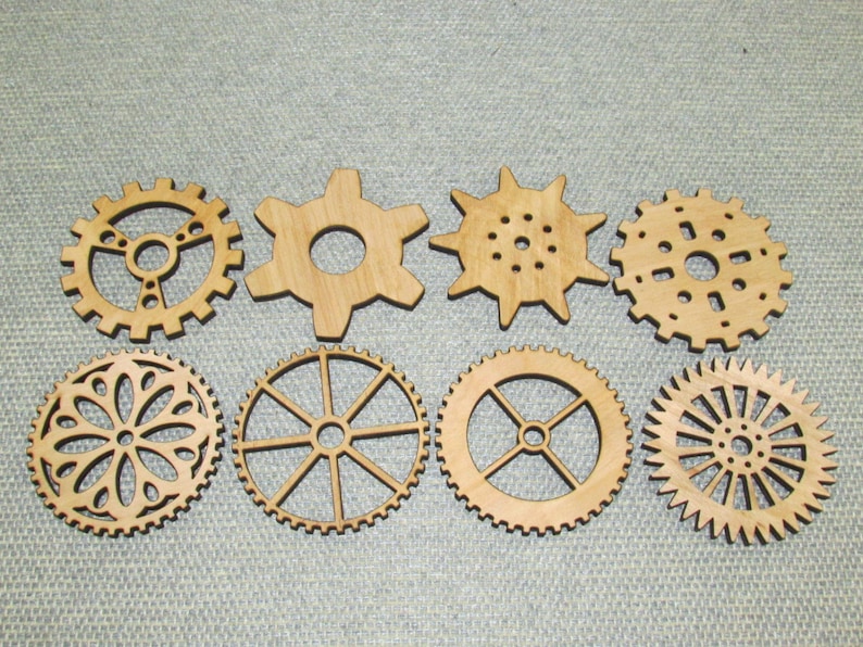 Lot 2 Includes 8 3 Custom Wood Wooden Gears Gear COG - Etsy