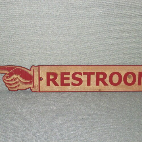 Large 24 Vintage Style Wooden Restroom Finger Left | Etsy