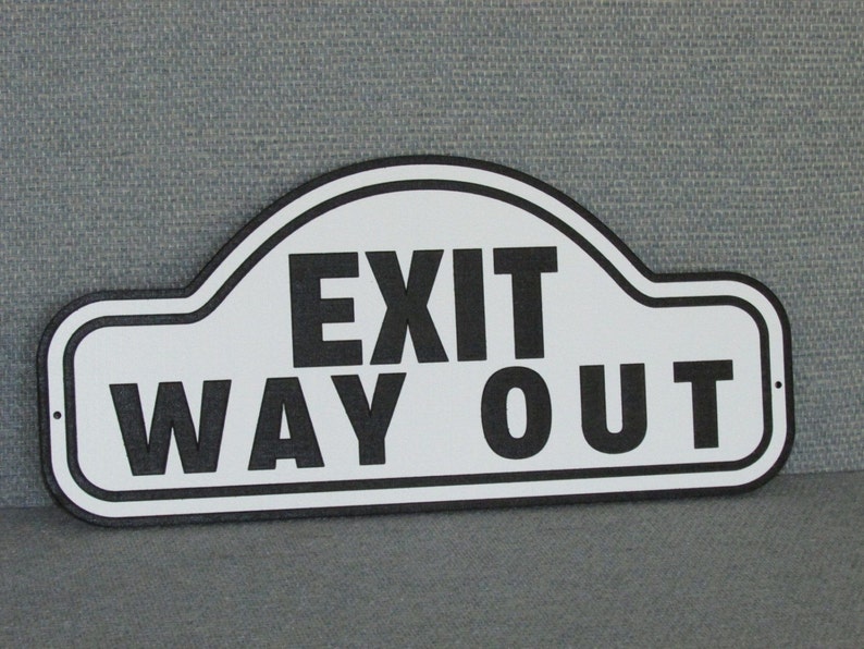 EXIT WAY OUT Sign Wood Vintage Style Man Cave Garage Art - Etsy
