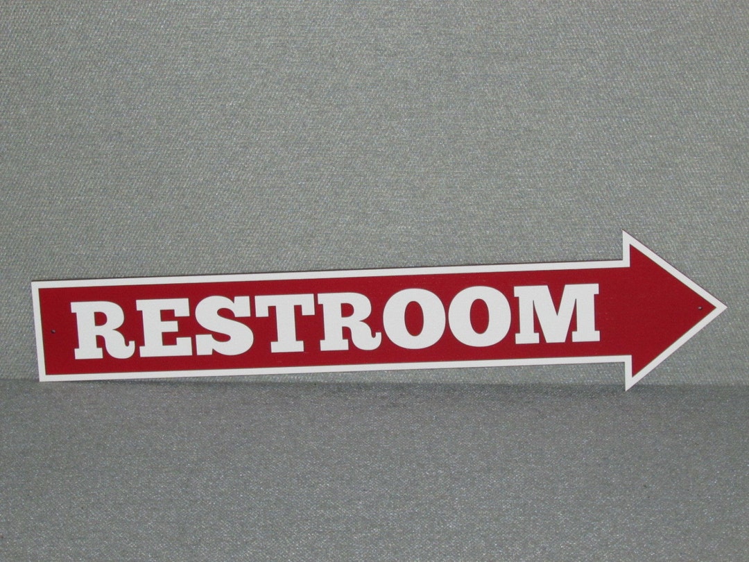 LARGE 24" Custom Restroom Sign Right Pointing Arrow - Etsy