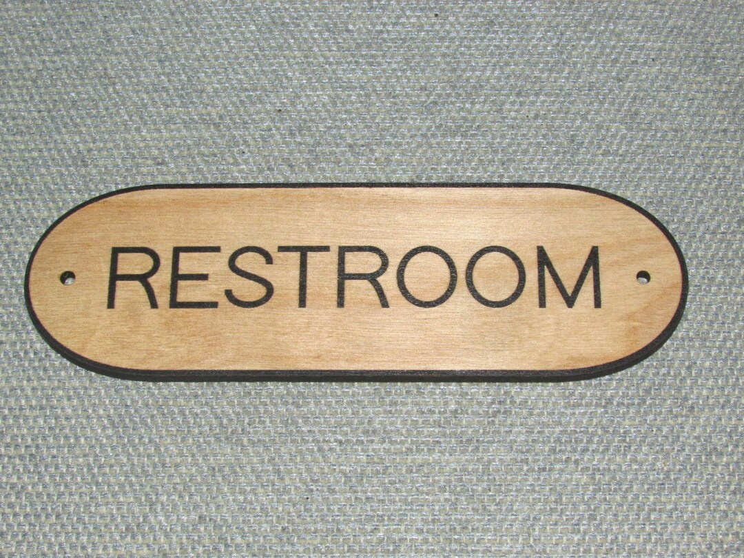 Oval Rustic Wood Restroom Door or Wall Sign Choose Your Size - Etsy