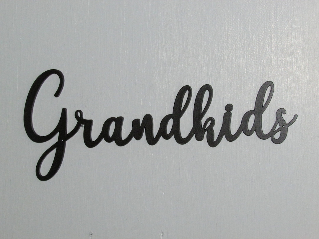 Grandkids Script Wall Word Grand Kids. Free Shipping - Etsy