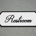Restroom Wooden Door Sign Plaque Restroom 9" X 3 1/2" White With Black ...