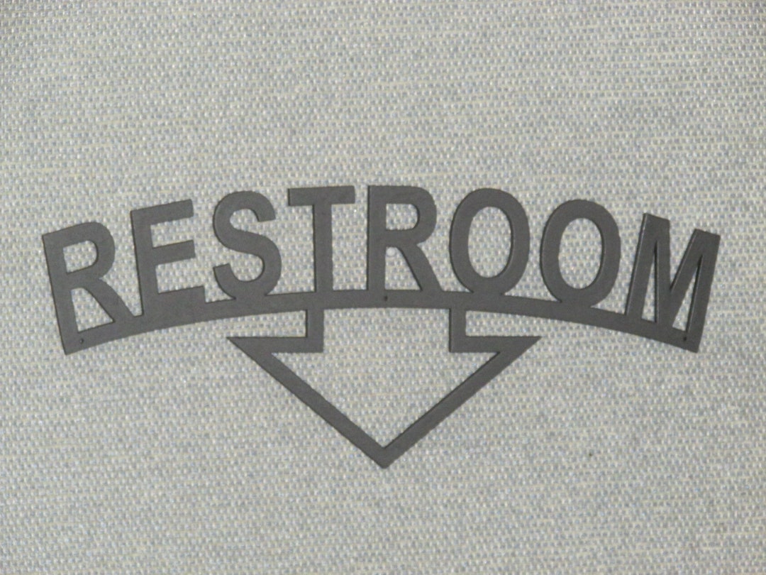 Restroom Sign With Arrow Pointing Down. Choose Size and Color - Etsy