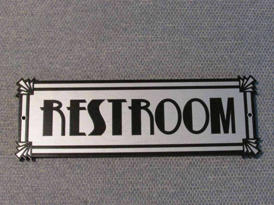 Restroom Sign Deco Style Choice of Colors Bathroom Signs - Etsy