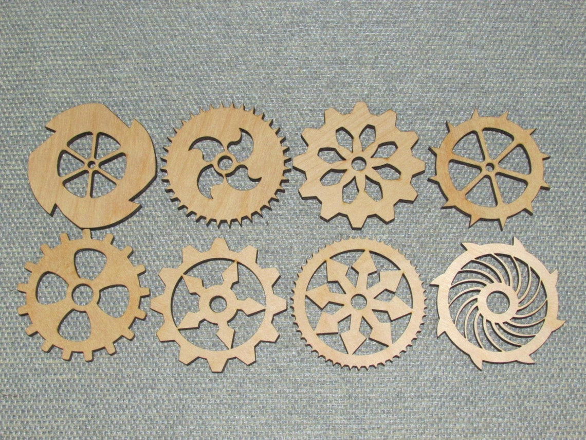 Group 4 Includes 8 3 Custom Wood Wooden Gears Gear COG | Etsy