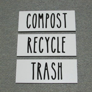Recycle Trash & Compost Rae Dunn Inspired Wooden Sign Set - Etsy