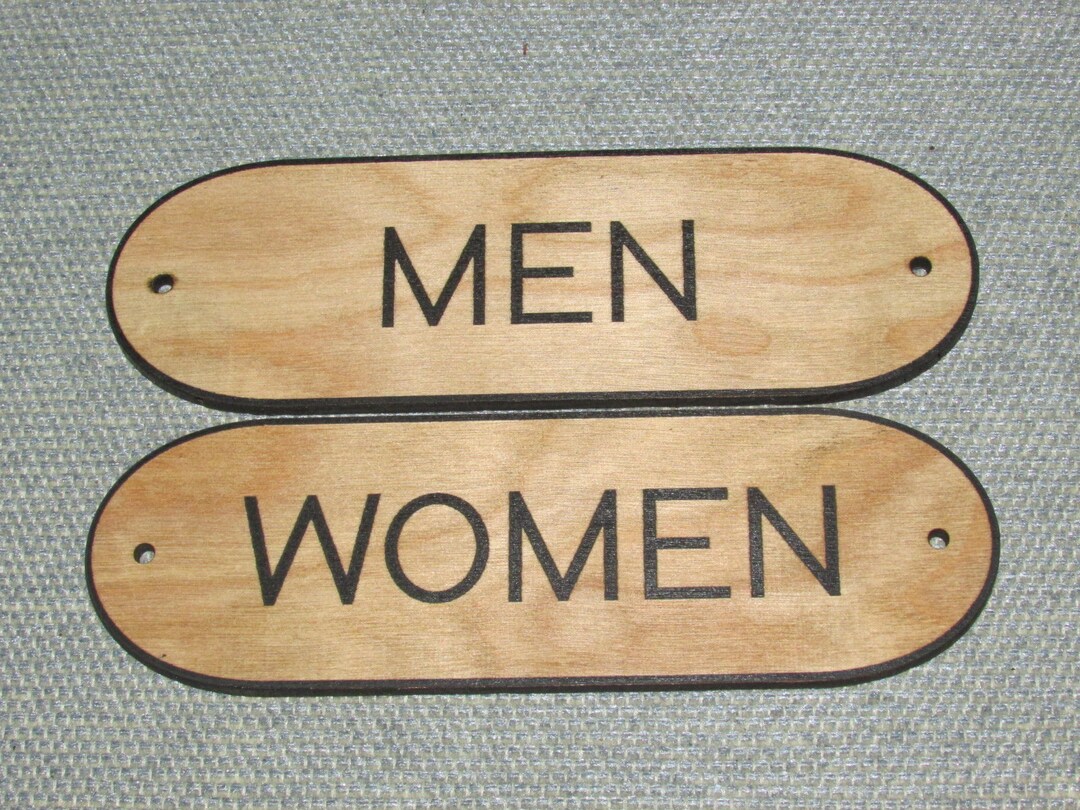 Men and Women Oval Restroom Door Sign Set - Etsy