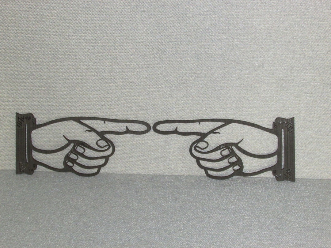 12" Pointing Fingers Laser Cut Left & Right Wall Signs Man Cave Art - Etsy