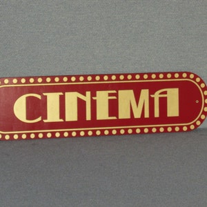 Vintage Style Red and Gold CINEMA Wood Wall Sign Movie Home Decor - Etsy