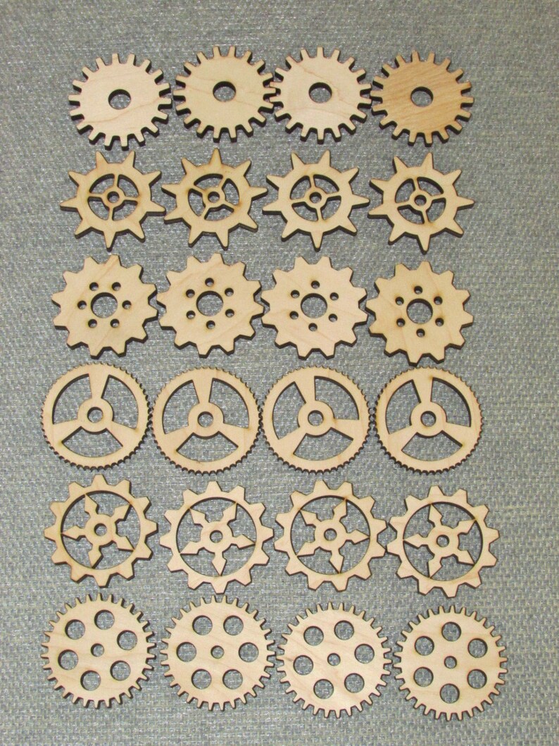 24 Laser Cut 2 Wood Wooden Gears Gear COG Steampunk Wall - Etsy
