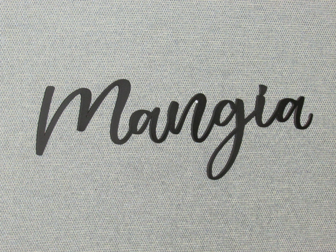 Mangia Word Sign, Rustic Farmhouse Wooden Sign, Word Art - Etsy