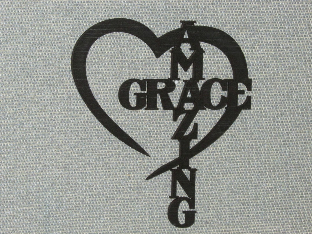 Amazing Grace Heart Cross Laser Cut Wood Wall Hanging Art Decor - Etsy