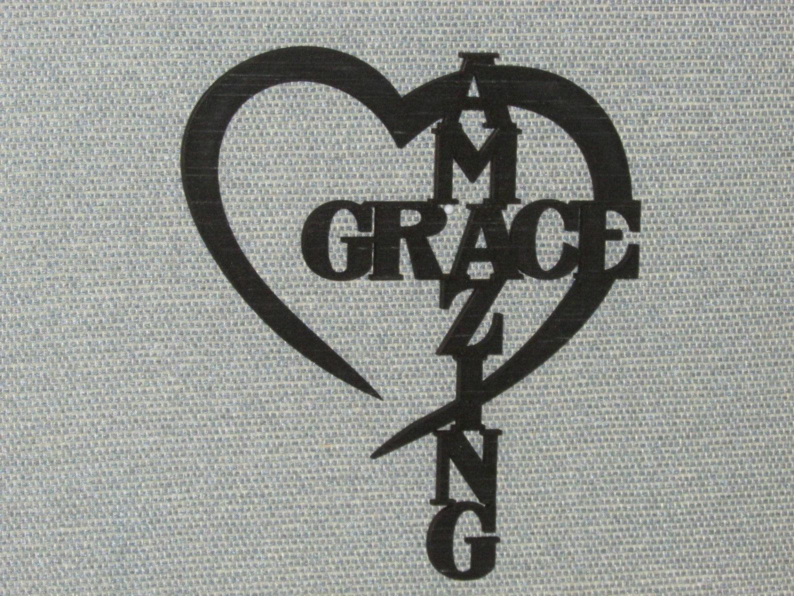 Amazing Grace Heart Cross, Laser Cut Black Wood Wall Decor - Etsy