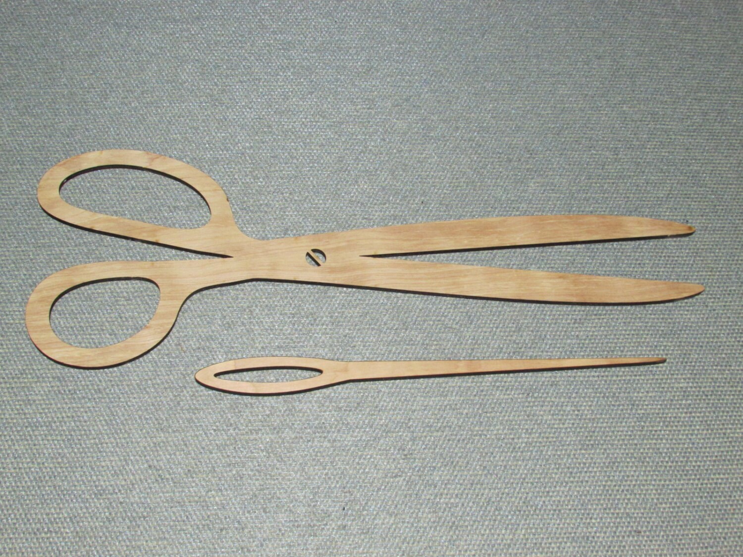 Large 18 Wood Wall Scissors & Needle for Sewing Room Art | Etsy