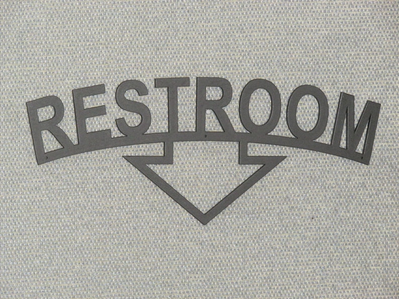 Restroom Sign With Arrow Pointing Down. Choose Size and Color - Etsy