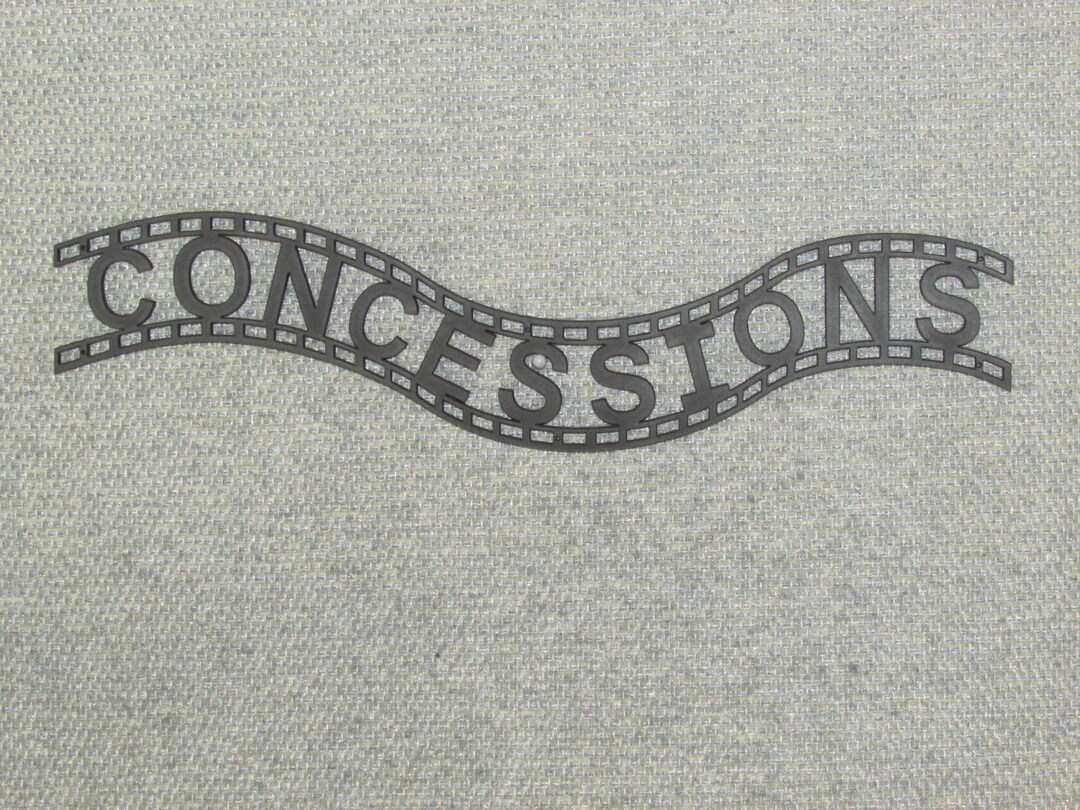 CONCESSIONS Curved Style Film Strip Wood Wall Hanging Sign Art Decor ...