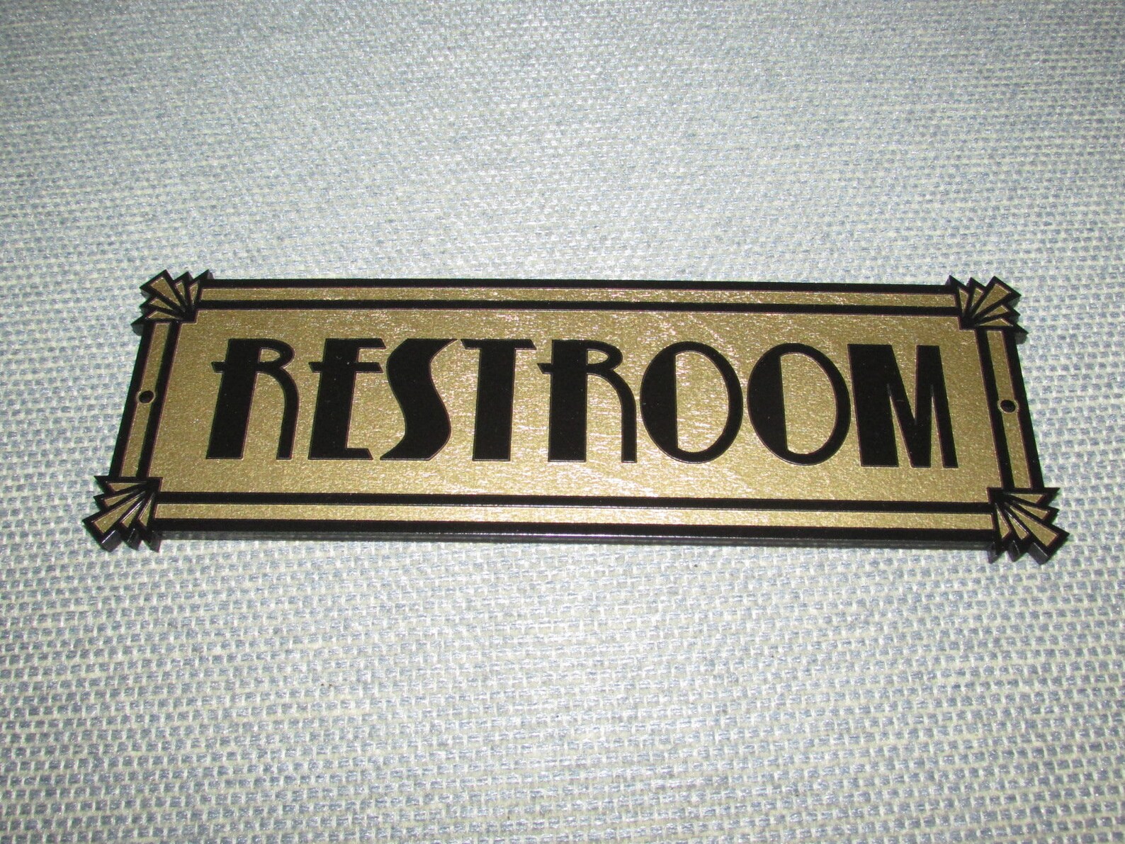 Restroom Sign Deco Style, Choice of Colors, Bathroom Door Sign - Etsy