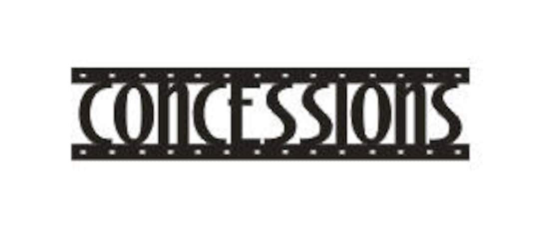 CONCESSIONS Film Strip Wood Wall Words Hanging Movie Sign Free Shipping ...