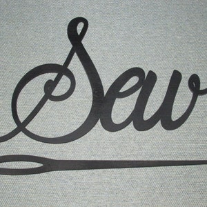 Large SEW Wood Wall Word & Wood Needle Decor Sign Sewing Room Art - Etsy
