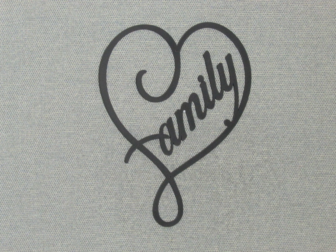 FAMILY HEART Wood Wall Word and HEART Art Decor Laser Cut Wood Sign - Etsy