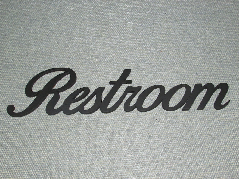 RESTROOM Scroll Wall Word or Door Sign, Choice of Size & Color Free ...