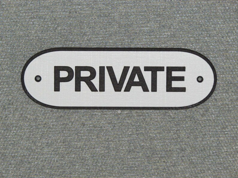 PRIVATE Door Sign Black & White - Etsy