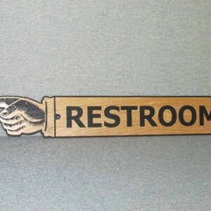 Restroom Direction Pointing Finger Left Pointing Sign - Etsy