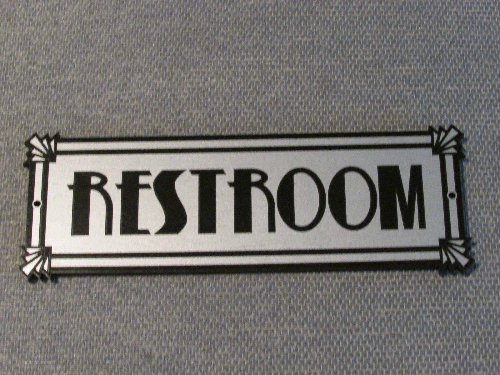 Restroom Sign Door Sign Deco Style Grey & Black Bathroom | Etsy