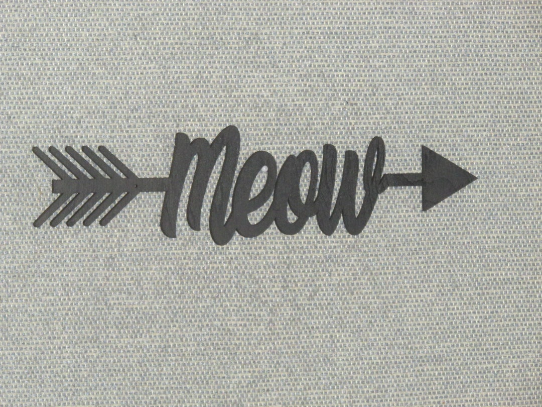 Laser Cut Wood Meow Cat Arrow Wall Art Decor - Etsy