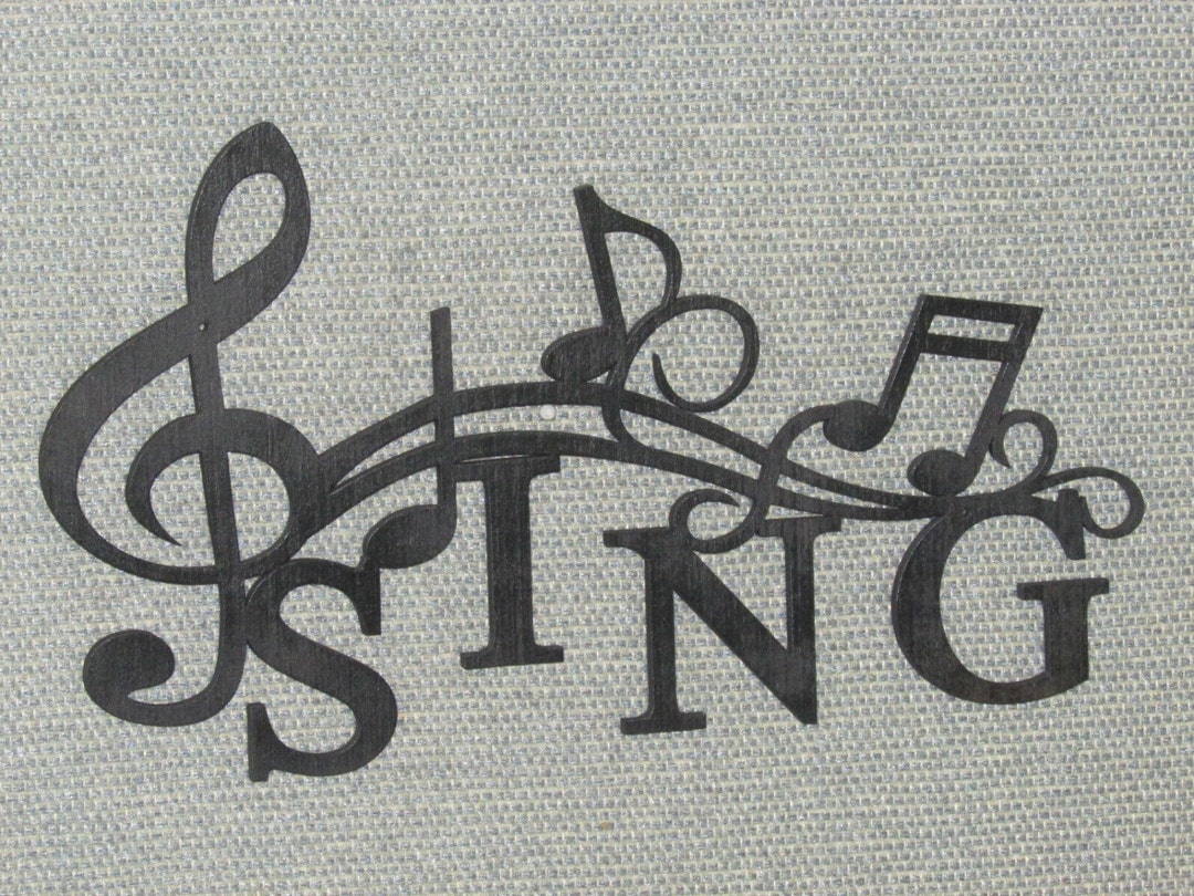 Large 19" SING With Music Notes Wall Art Decor Laser Cut Wood - Etsy