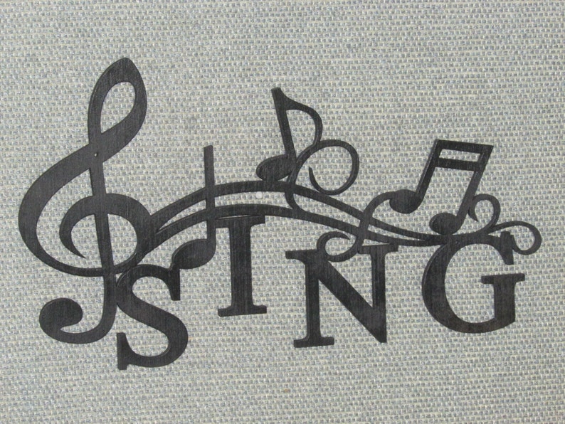 SING With Music Notes Wall Art Decor Laser Cut Wood - Etsy