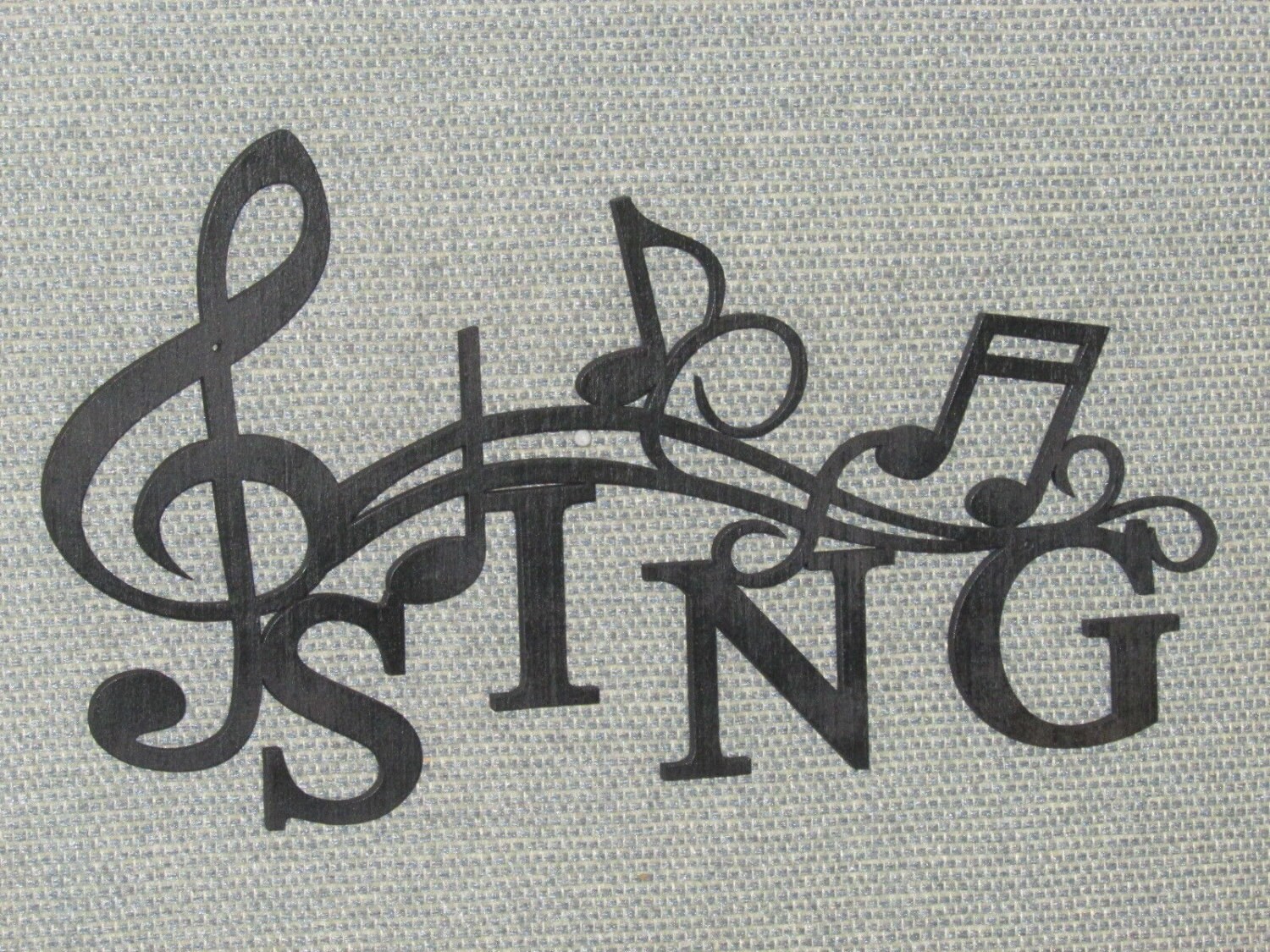 Large 19" SING With Music Notes Wall Art Decor Laser Cut Wood - Etsy