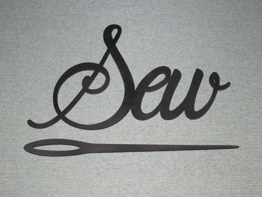 Large SEW Wood Wall Word & Wood Needle Decor Sign Sewing Room Art - Etsy