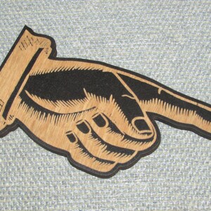 Left & Right Wooden Pointing Fingers Set Wall Signs Choice of Size - Etsy
