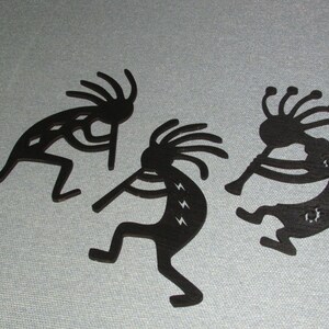 Set of Three Kokopelli's Wall Art Decor - Etsy