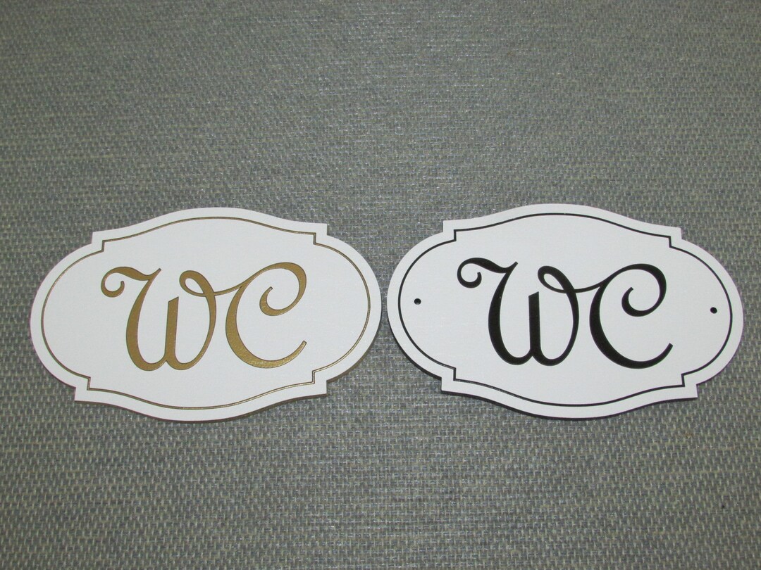 Water Closet WC French Style Bathroom Toilet Door Plaque Sign. Color ...
