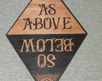 As Above so Below Wood Sign Set / Wiccan Wall Art / Bohemian Wall Decor ...