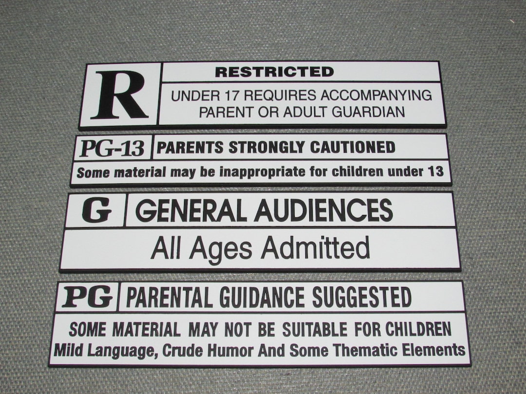 Set of Four Movie Rated Signs, Movie Home Theater - Etsy