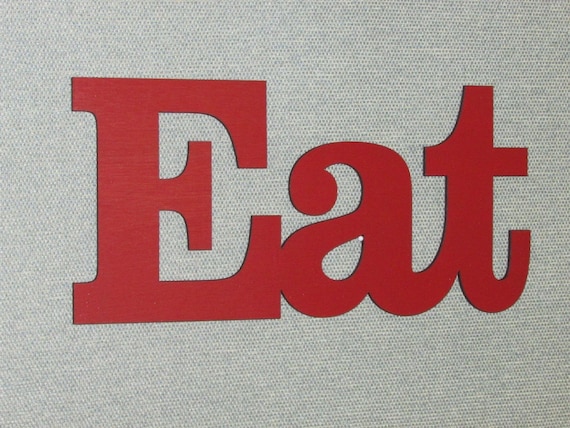 Large EAT Wood Wall or Shelf Plaque Sign Type 2 | Etsy