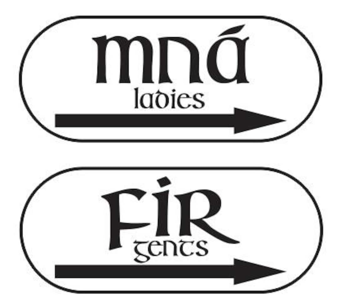 Mna and Fir Restroom Directional Sign Set, Men Women Gents Ladies ...