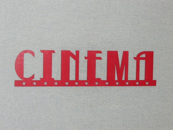 Large 24 Red Cinema Wall Word With Stars Sign Movie | Etsy