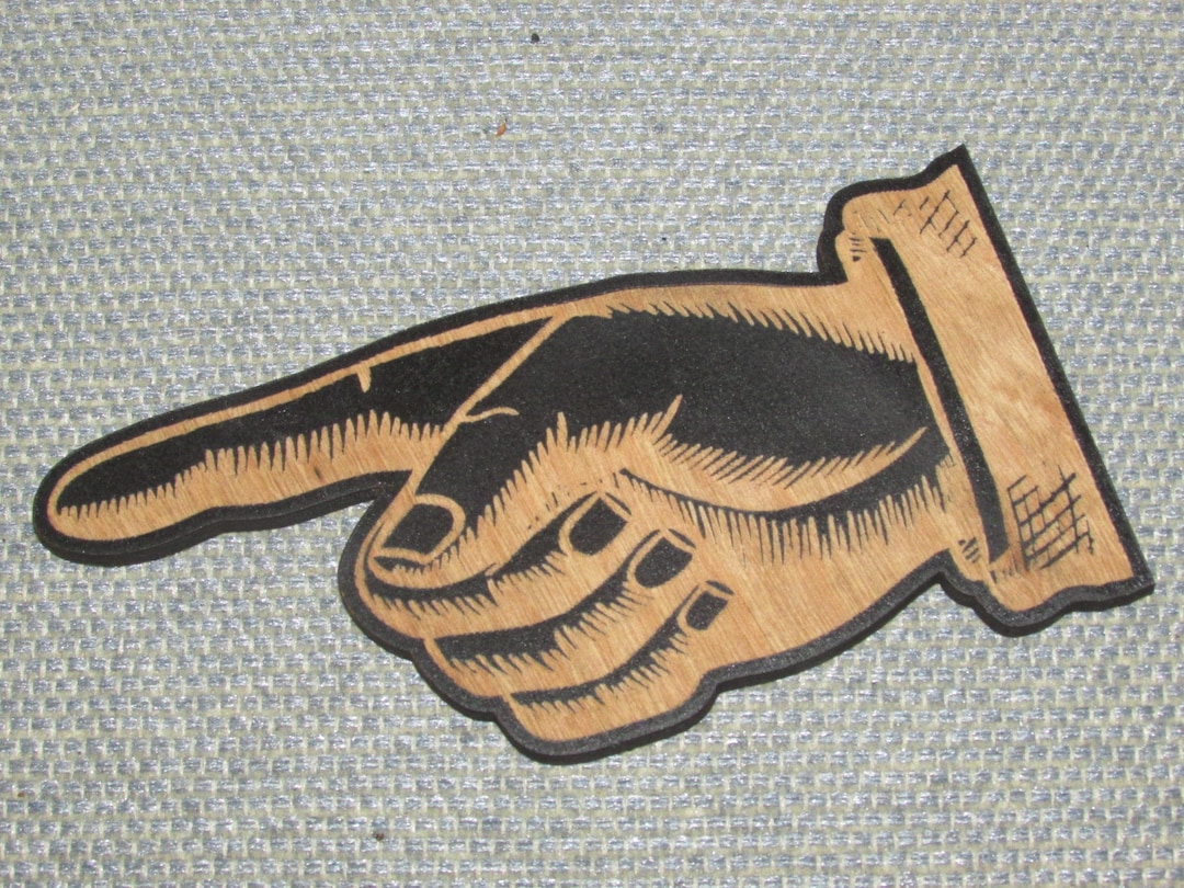 12" Left Pointing Finger Wood Wall Sign Man Cave Art - Etsy