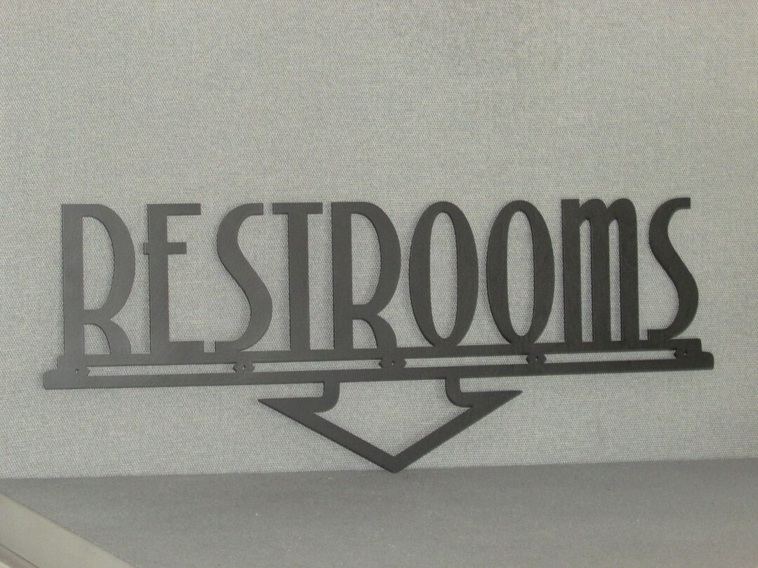 Extra Large 36" Custom Restrooms or Restroom Sign With Arrow Pointing ...