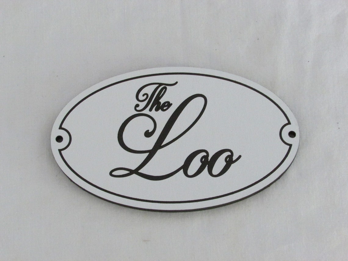 The Loo Bathroom Door Sign Plaque Restroom Black Letters | Etsy