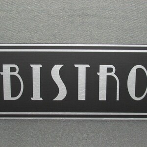 Custom Made Elegant 20" Bistro Sign Art Deco Style Silver and Black - Etsy